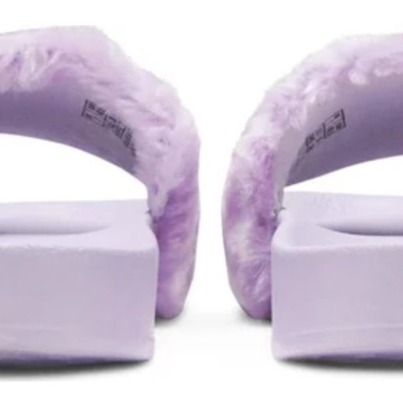 Puma | Shoes | Fenty By Puma Orchid Bloom Faux Fur Slides | Poshmark